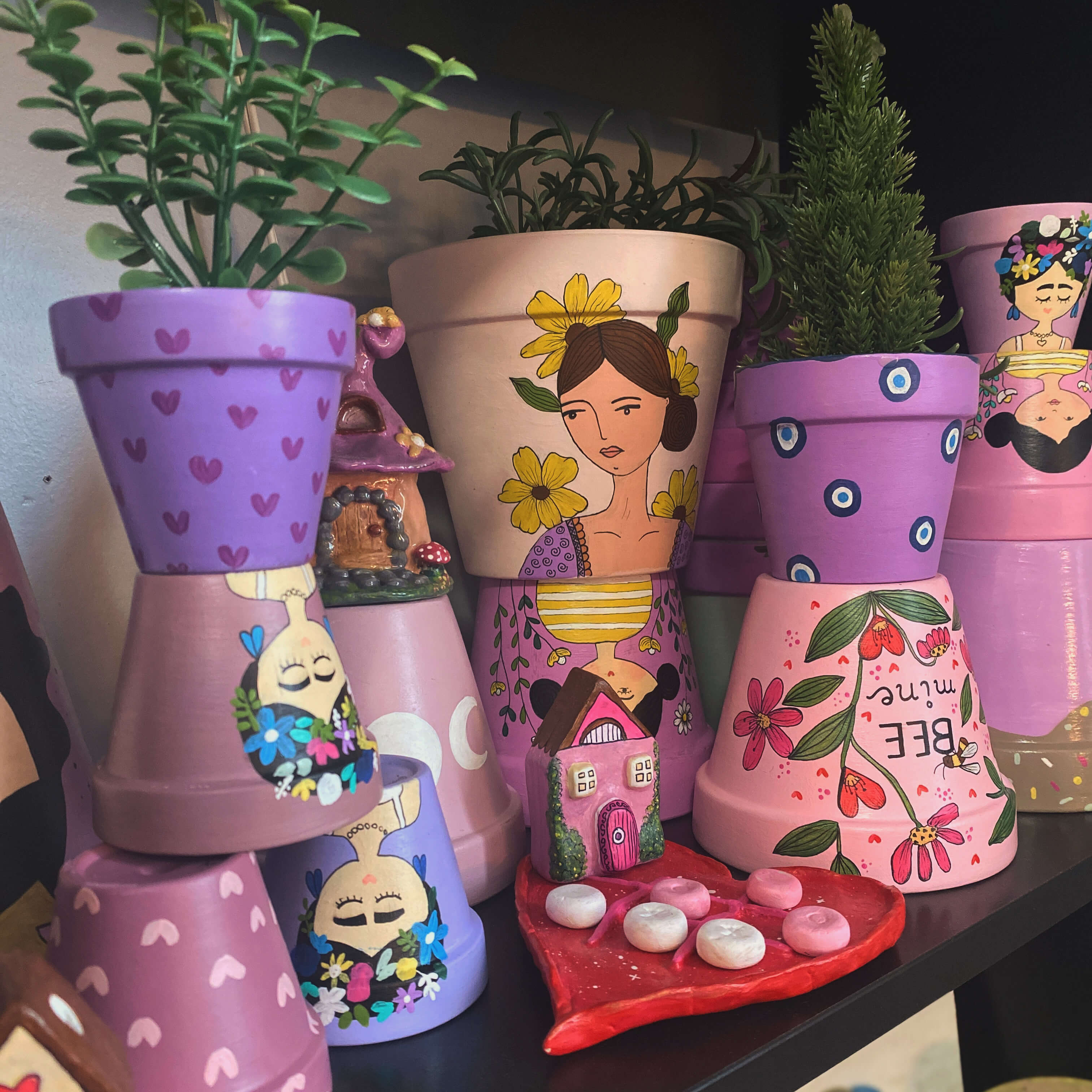 Hand-painted Planters – Handsvilla Canada